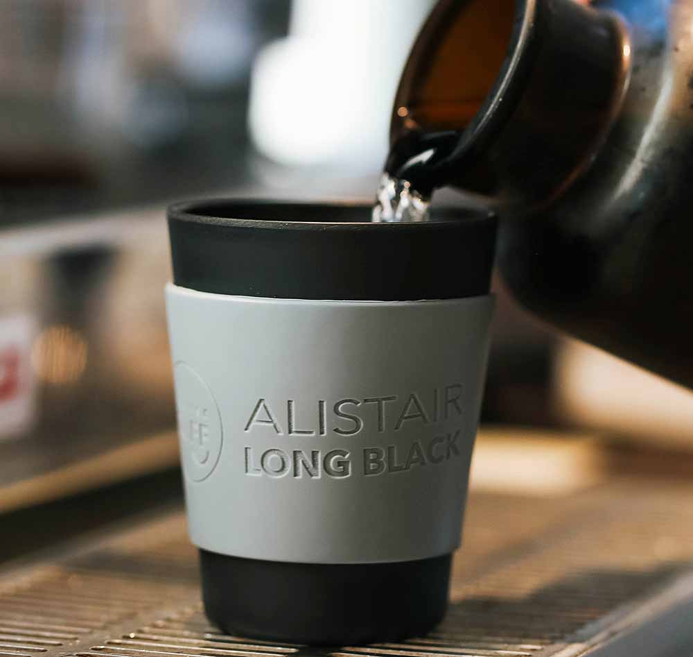 Reusable and Personalised Coffee Cuffs and Cups with your Coffee Order